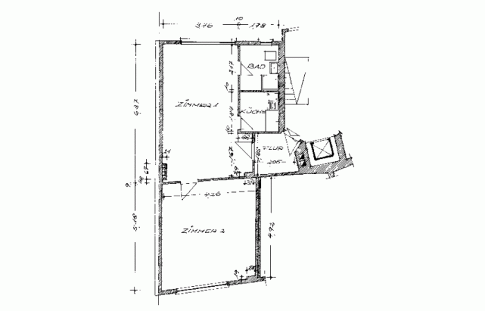 Saarbrücken-Innenstadt: 2 ZKB-Apartment Wohnung im 1. OG - ca. 55m² ...